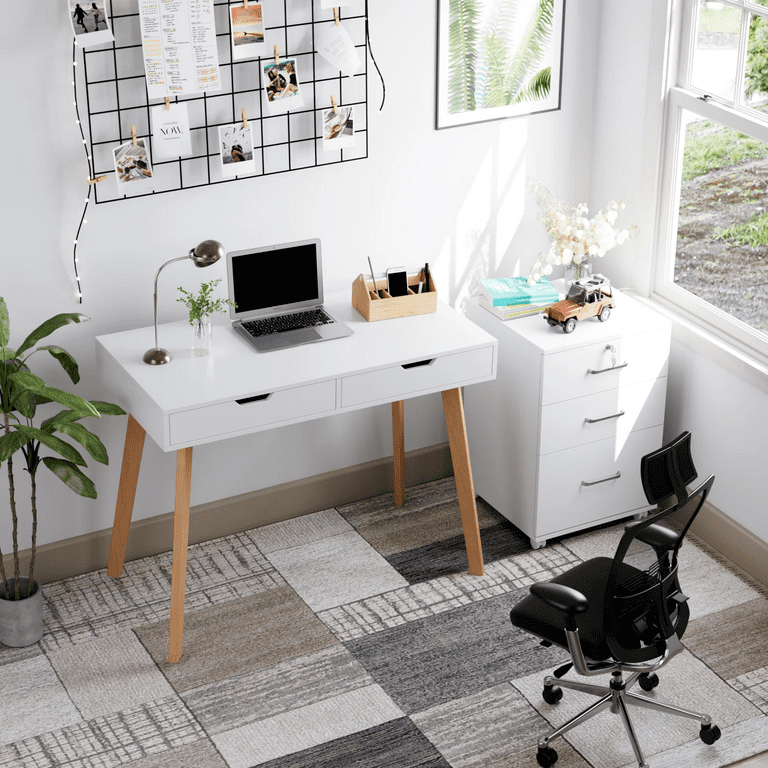 Homfa desk white store