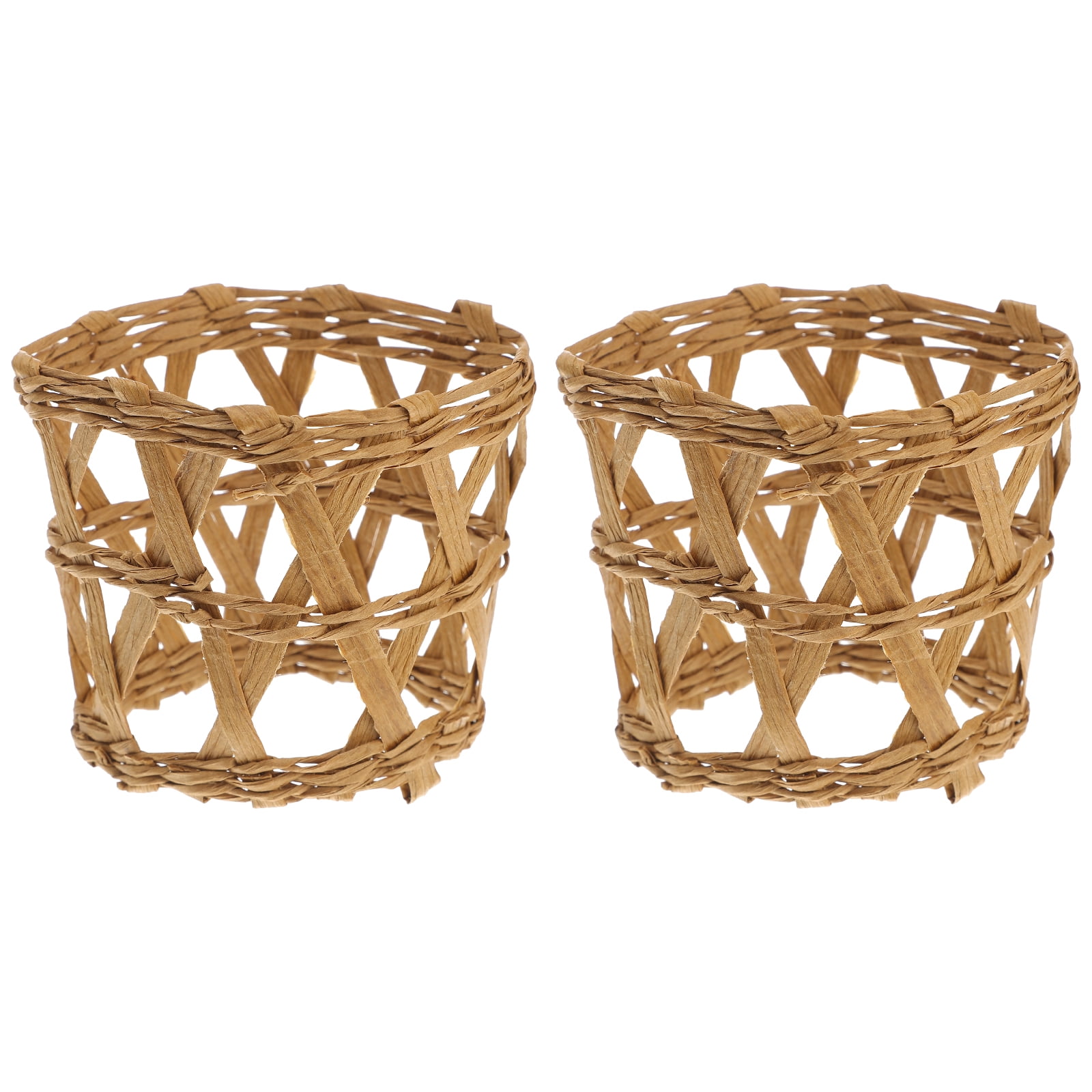 NUOLUX Cup Holder Sleeve Glass Vase Woven Rattan Vases Wicker Sleeves ...