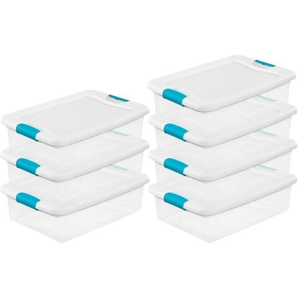 Sterilite Storage System Solution with 32 Quart Clear Stackable Storage ...