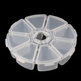 Household Plastic Round Shape 8 Compartments Bead Container Storage ...
