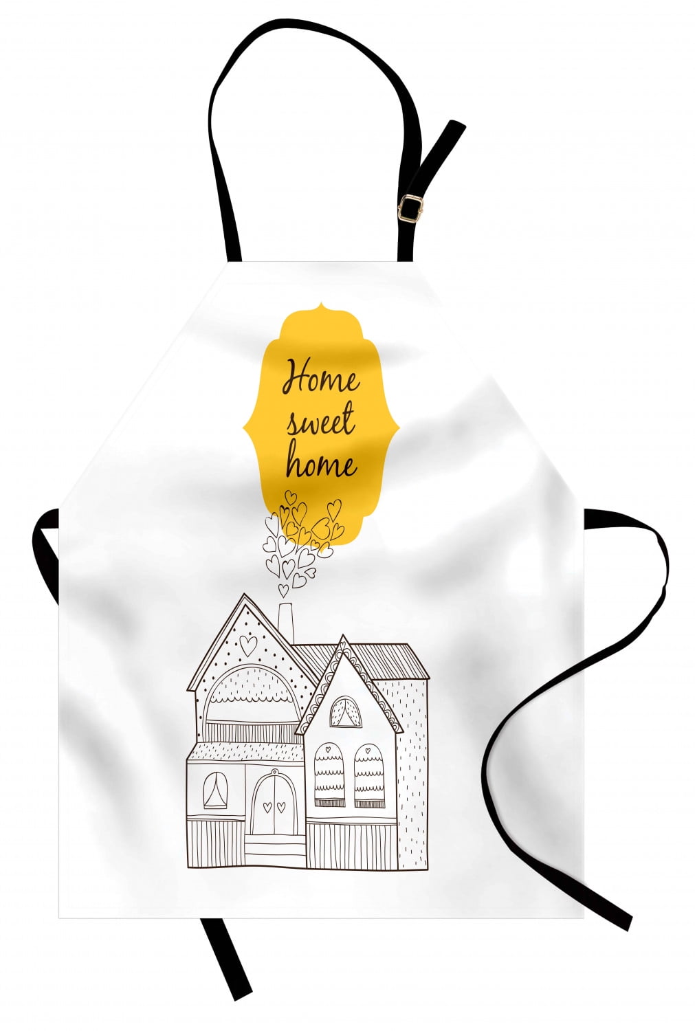 Home Sweet Home Apron Village House with Dots Lines and Hearts Old ...