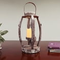 22 inch tall round Wooden Lantern with LED Candle - Walmart.com