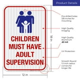 Pool Sign, Children Must Have Adult Supervision Sign, - Walmart.com