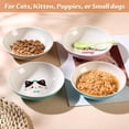 Cat Bowls, Ceramic Cat Food Bowl Set with White Silicone Ring for Non ...