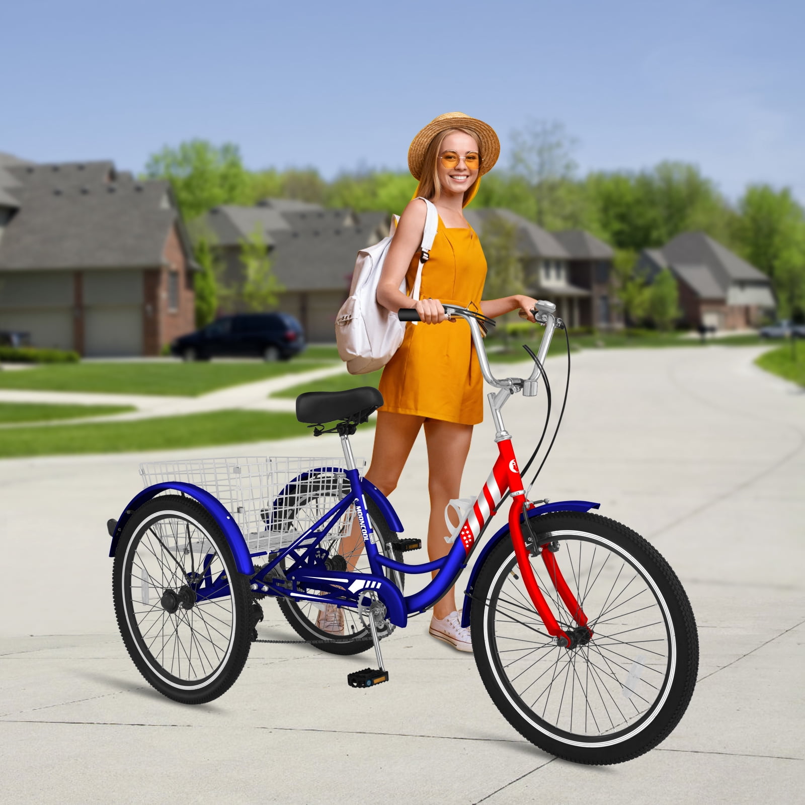 ABORON 20/24/26 inch Adult Tricycle,3 Wheel Bike Adults,Three Wheels ...