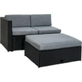 Merax 4 Piece Cushioned Outdoor Patio PE Rattan Furniture Set Sectional ... Merax 4 Piece Cushioned Outdoor Patio PE Rattan Furniture Set Sectional ...