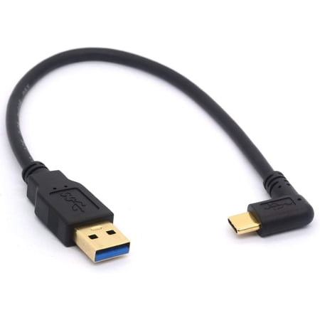 25CM USB Type C Extension Cord Gold Plated USB 3.0 Male to 90 Degree Up ...