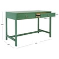 SAFAVIEH Esther Amish 2 Drawer Rectangle Wood Desk, Turquoise (22 in. W ...