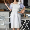 COOLHOOD Women Cotton Linen Ruffled Apron Floral Lace Trim Adjustable ...