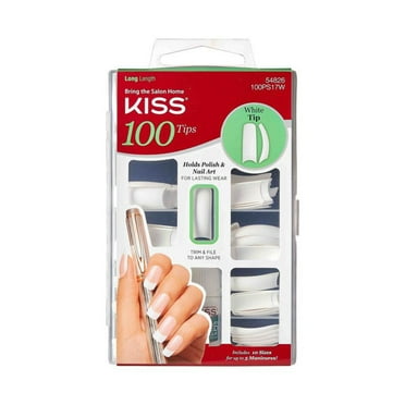 KISS - 100 NAILS WHITE TIP - Walmart.com