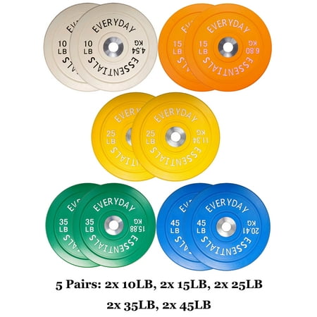 Everyday Essentials Color Coded Olympic Bumper Plate Weight Plate w ...