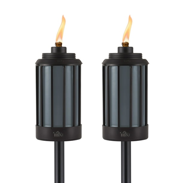 TIKI Brand 2-Pack Easy Install 65 inch TIKI Torch Retro Stripe Metal ...