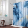 Blue Abstract Marble Fabric Shower Curtain Modern Art Washable Shower ...