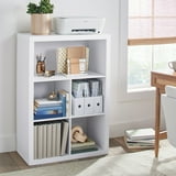 Better Homes & Gardens 4-Cube Storage Organizer with Display Shelf, White Texture Finish ...