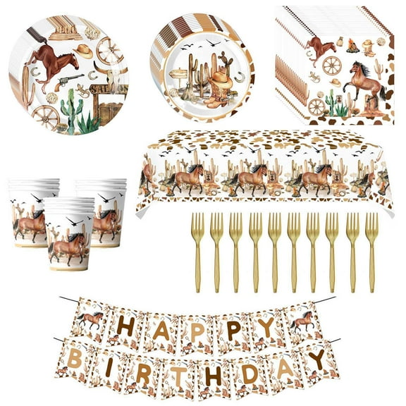 lixuesong Horse Party Tableware Set Horse Party Plates,Horse Paper ...