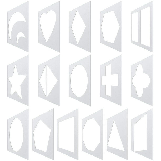 16 Pieces Chalk Stencil Set Geometric Shapes Reusable Chalk Painting ...