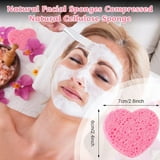 50 Pieces Heart Shape Facial Sponges Compressed Natural Sponge Facial ...