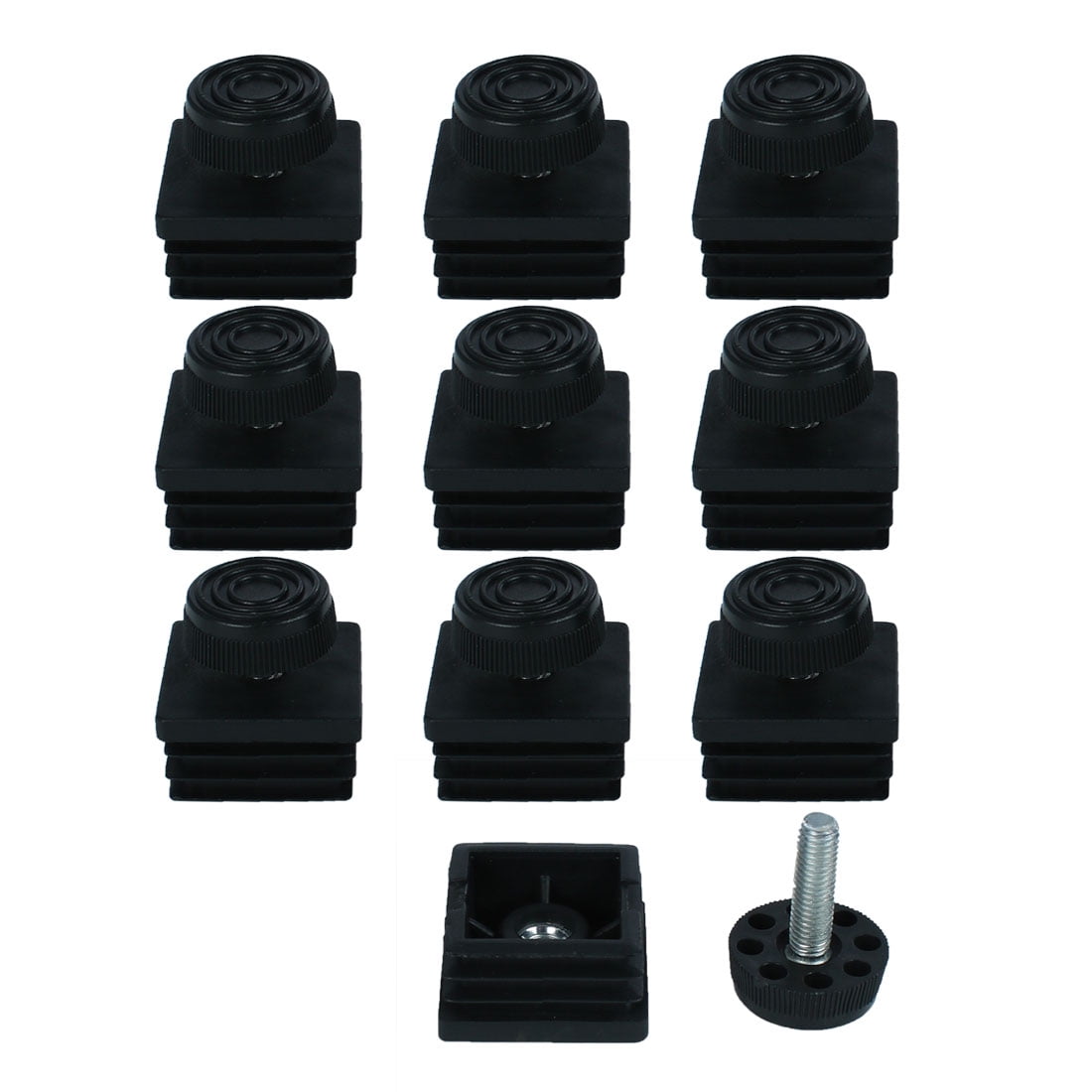 Uxcell Leveling Feet 38 x 38mm Square Inserts Kit Furniture Glide ...