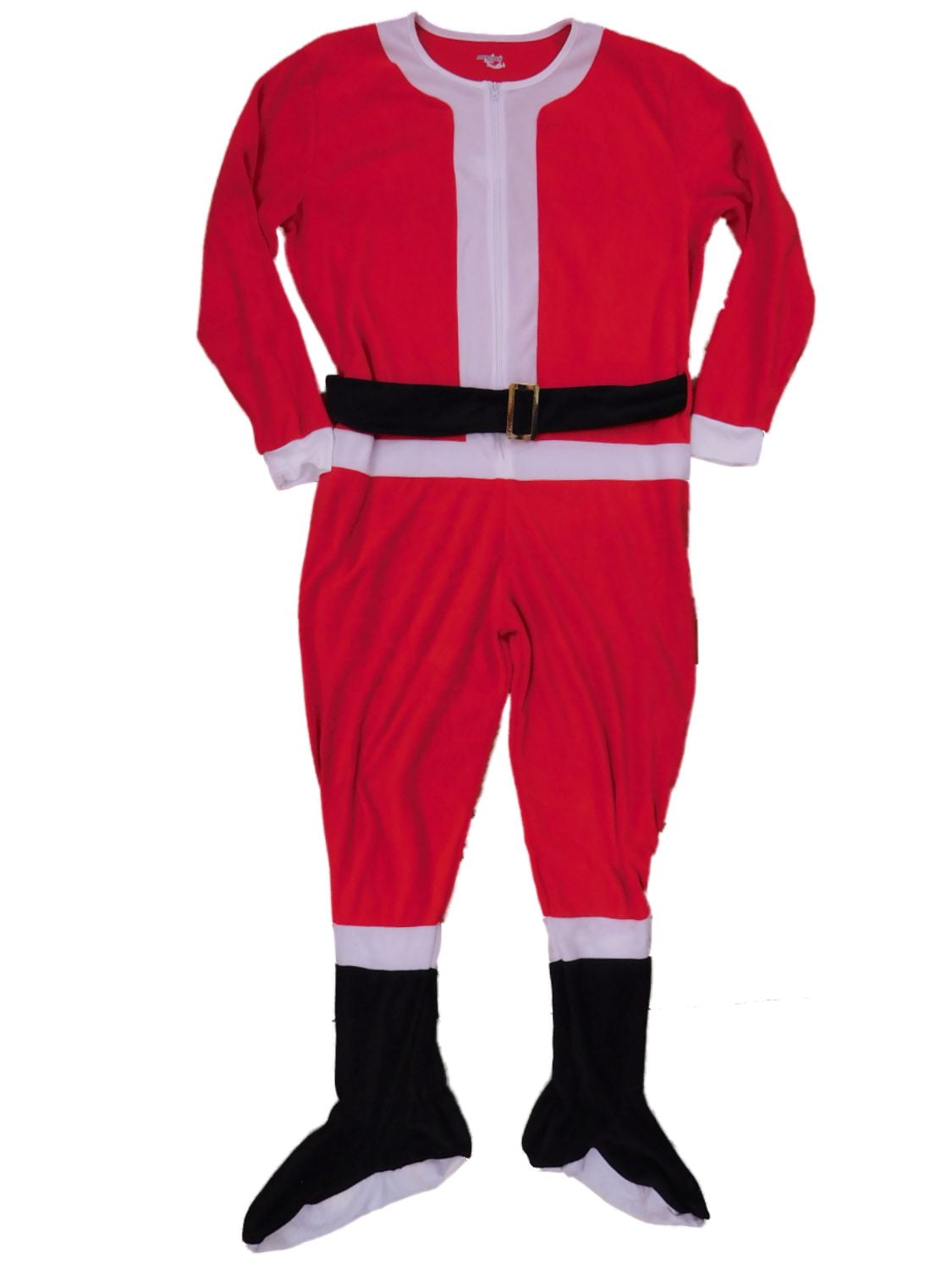 Mens Red Fleece Santa Claus Costume Union Suit Pajamas - Walmart.com