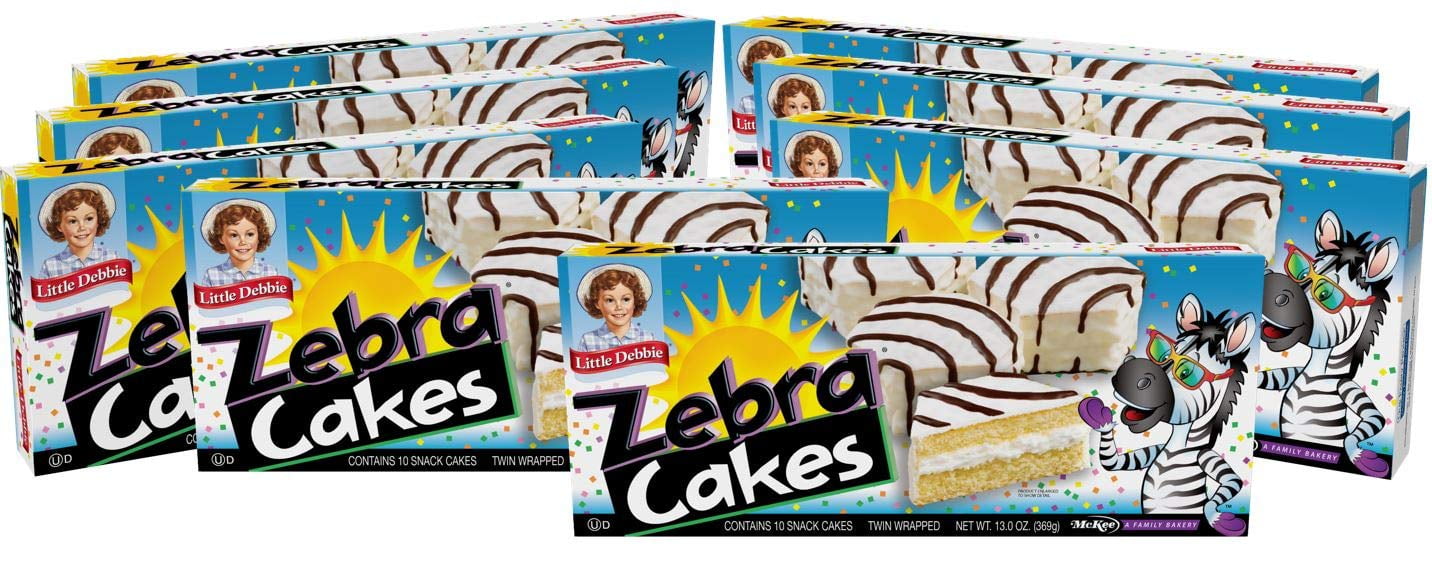 Little Debbie Zebra Cakes, Contains 10 Snack Cakes (Twin Wrapped) - 8 ...