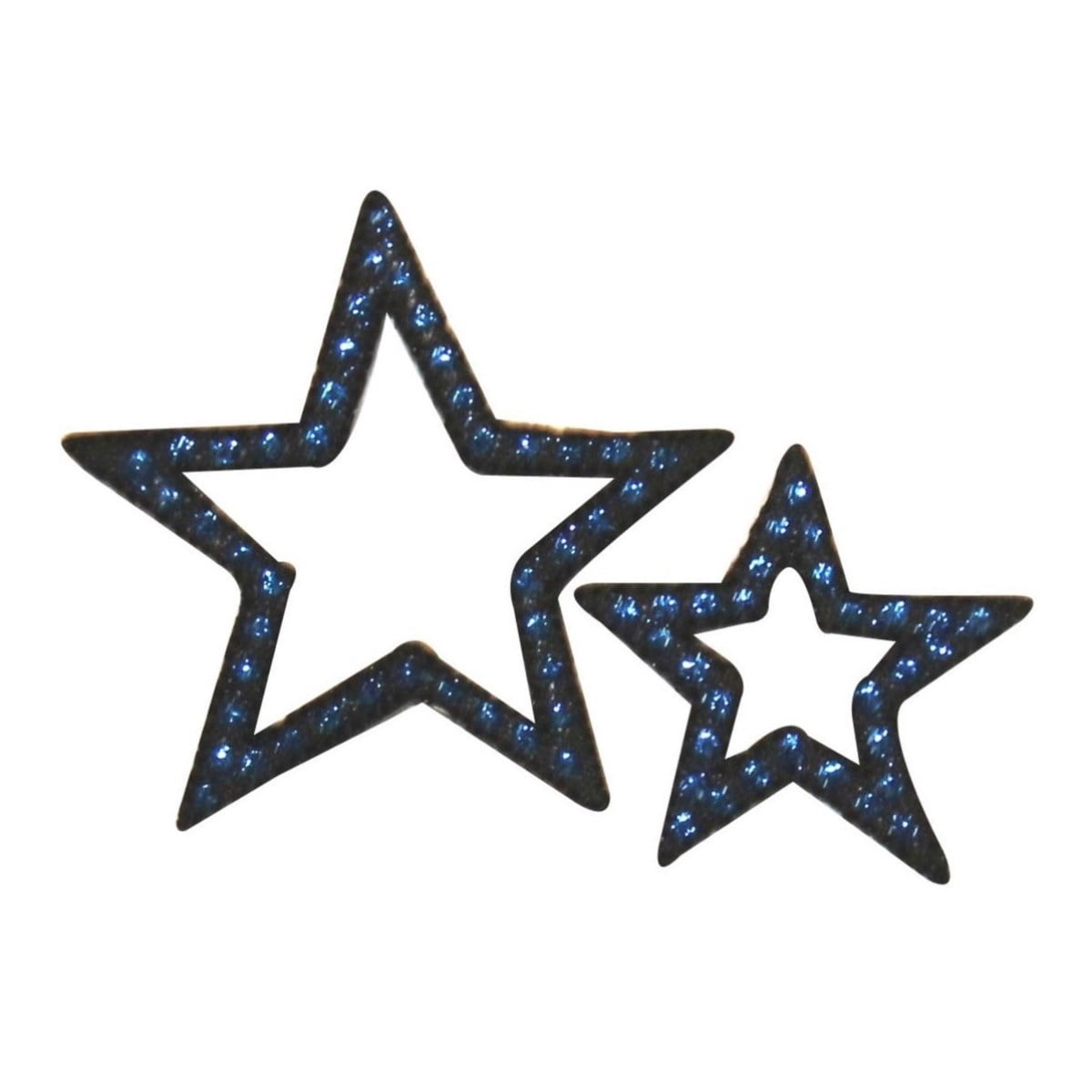 ID 1053AB Set of 2 Blue Star Outline Patches Stars Embroidered Iron On ...