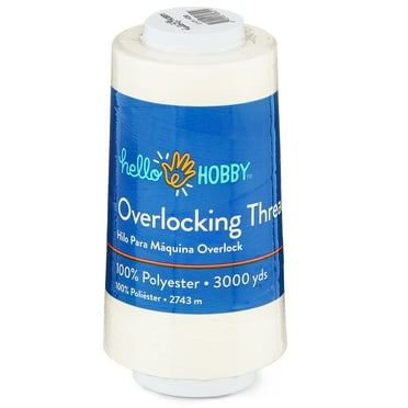 Hello Hobby Black 100% Polyester Overlocking Thread, 3000 Yards ...