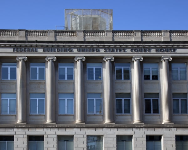 Print: Exterior Detail, Federal Building And U.S. Courthouse, Fargo ...