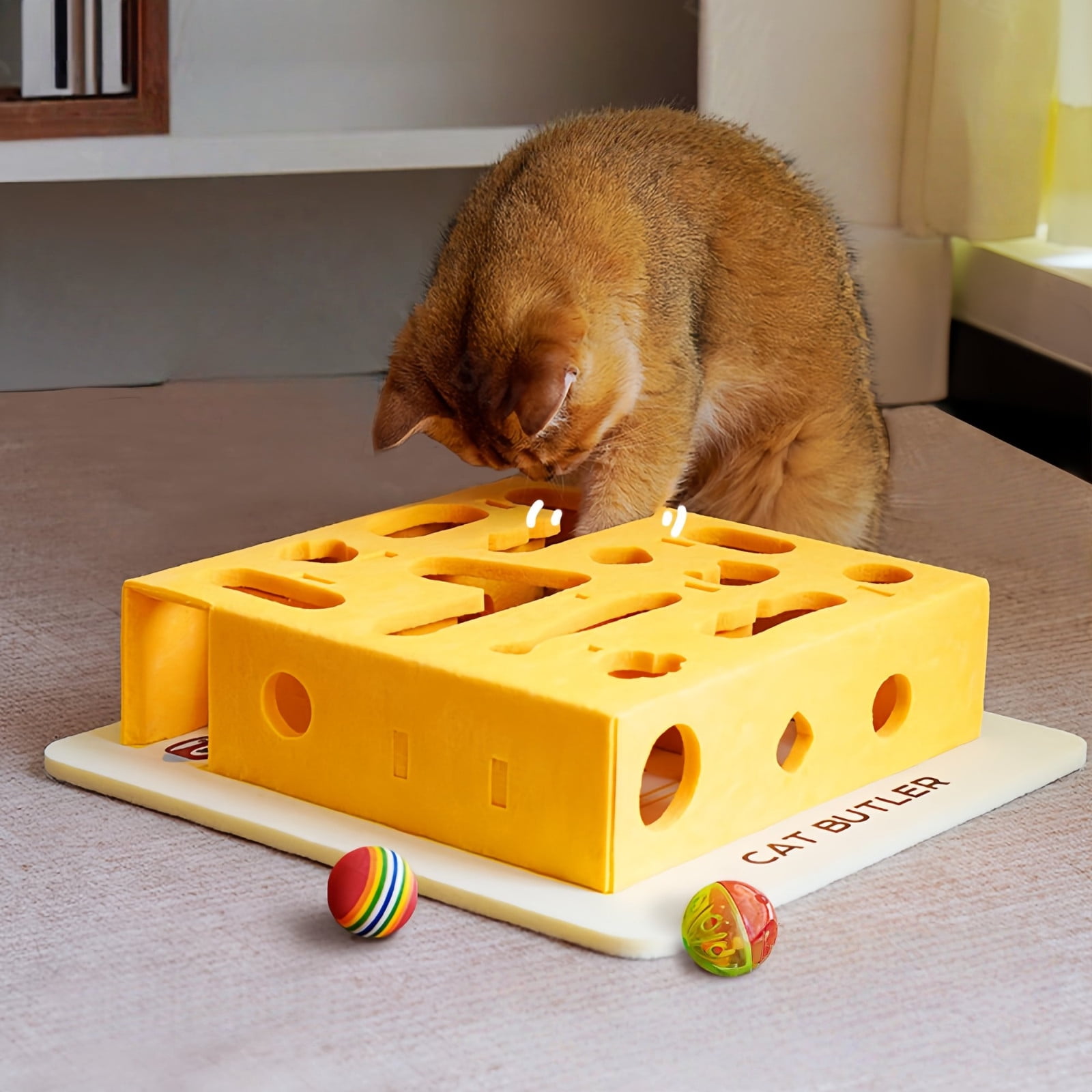 Caja de laberinto de rompecabezas de gato interactivo | Juguete dispensador de golosinas ...