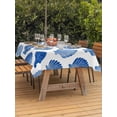 60x84 Inch Outdoor Tablecloth with Umbrella Hole Zipper Rectangle Navy ...