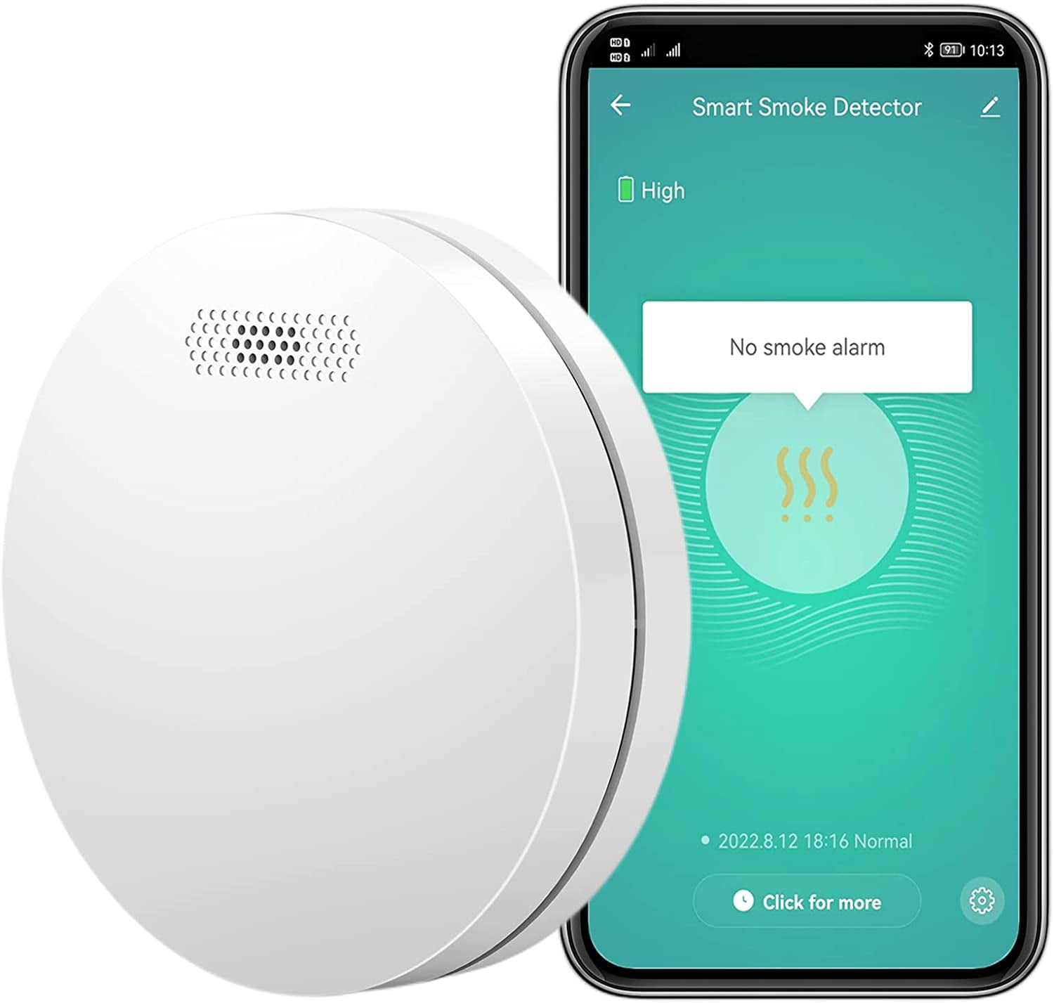 Detector de humo WiFi con batería de detector de incendios inalámbrico ...