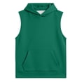 Boys Tops Trendy Muscle Sleeveless Hooded Solid Color Boys Clothing ...
