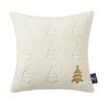 Phantoscope Christmas Faux Rabbit Fur Decorative Pillow Cover, Gold Christmas Tree Embroidered ...