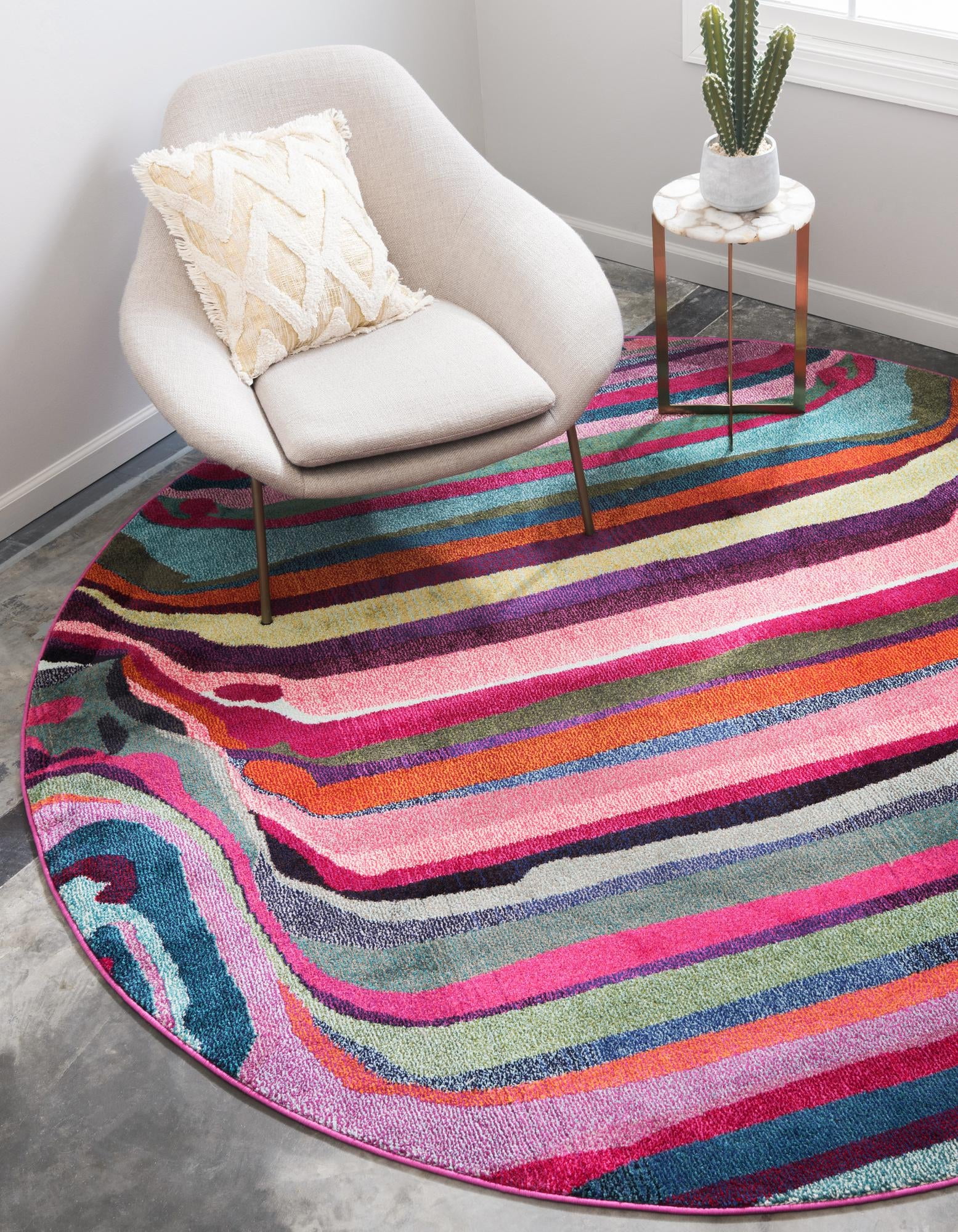Unique Loom Destin Chromatic Rug , 8' 0" x 8' 0" ,Multi - Walmart.com