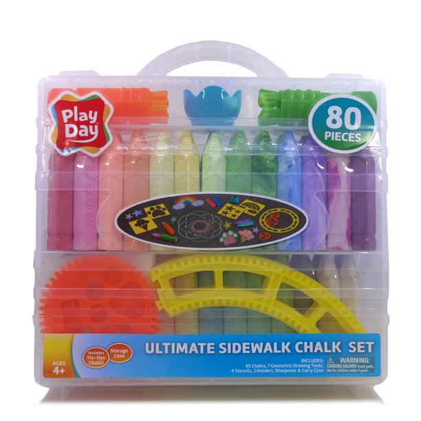 Play Day Ultimate Sidewalk Chalk Set, 80 Pieces - Walmart.com