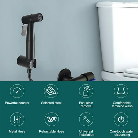 Bathroom Bidet Faucet Sprayer 304 Stainless Clean Mounted Replacement ...