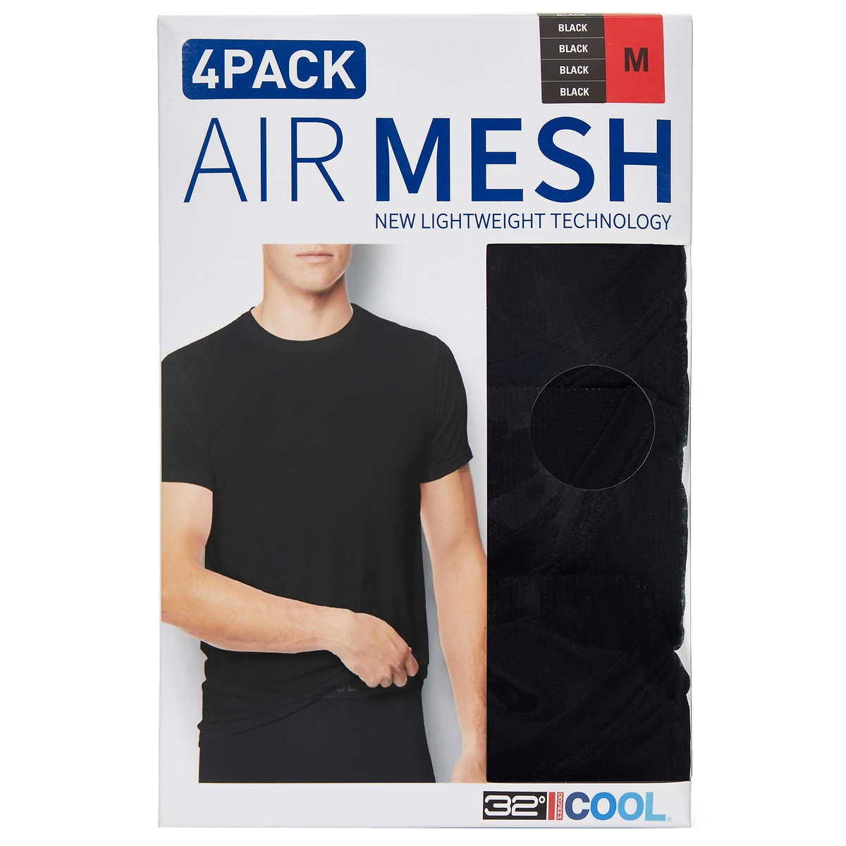 32 Degrees Men’s Air Mesh Tee 4-pack – Black, Large - Walmart.com