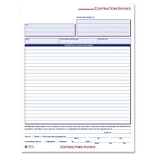 Adams Business Forms Contractors Invoice- 3-Part- Crbnls- 8-.38in.x11 ...