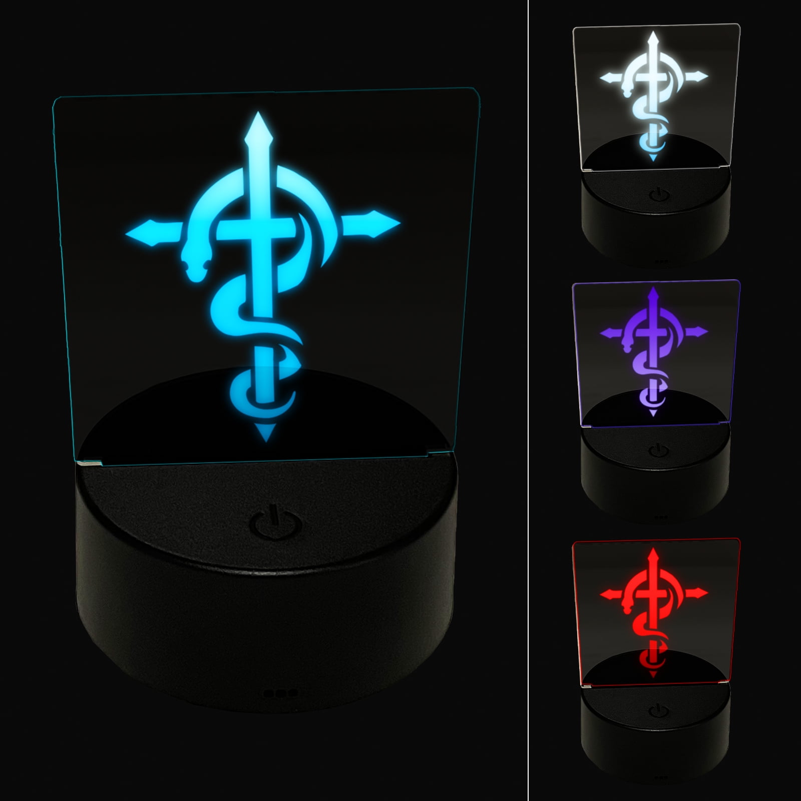 Brazen Serpent on Cross Good and Evil LED Night Light Sign 3D Illusion ...