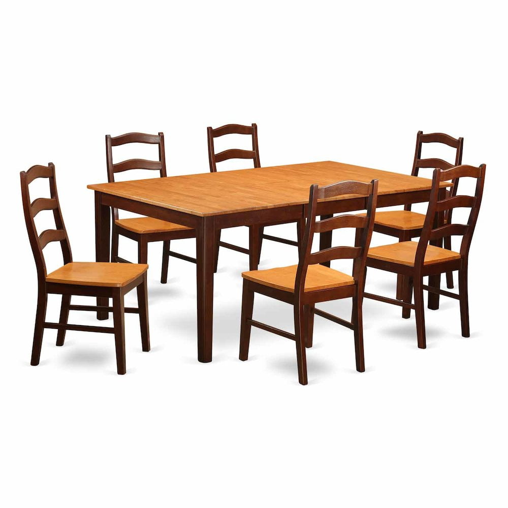 7 Pc Dining room set for 6-Table with Leaf and 6 Dining Chairs ...
