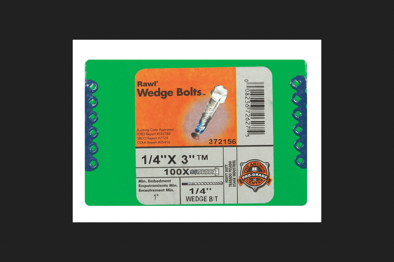 Hillman Hillman Zinc Steel Wedge-bit Wedge Bolts 1/4 in. Dia. x 3 in. L ...