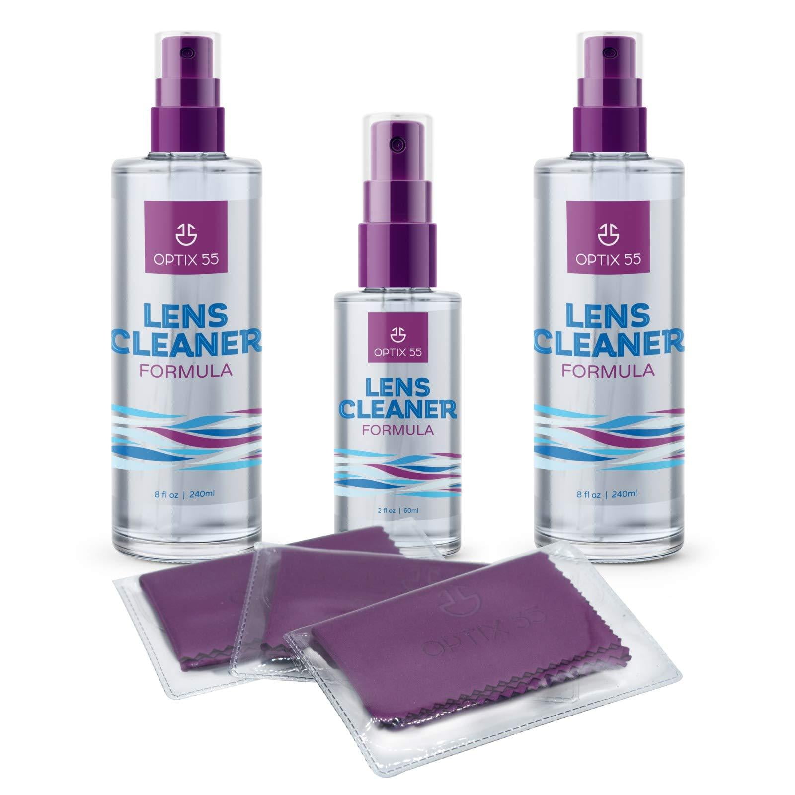 Lens Cleaner Spray Kit Alcohol And Ammonia Free 2 8oz 1 2oz Eye Glasses Cleaner Spray