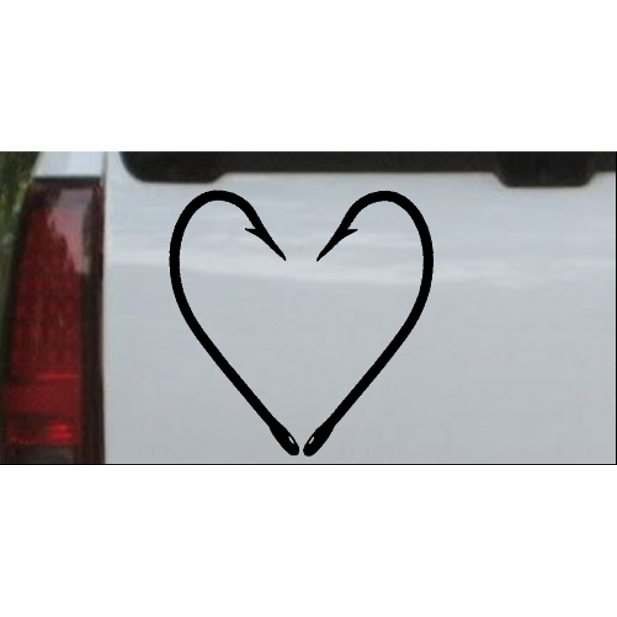 Fishing Hook Heart Decal