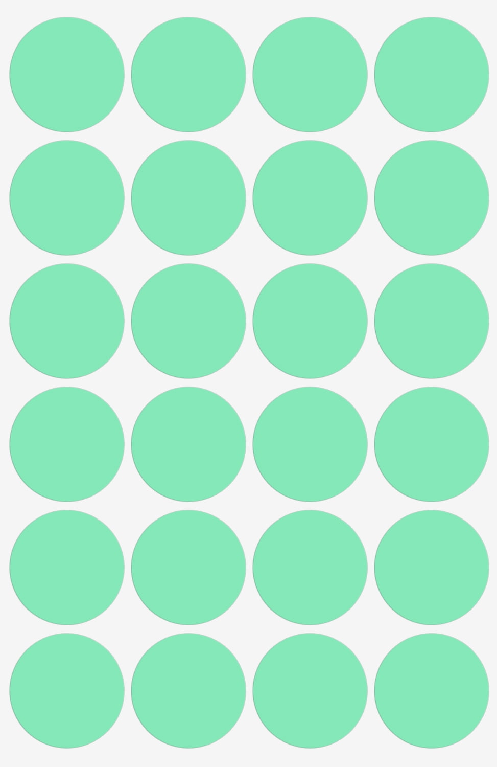 Royal Green Dot Sticker Colored Labels - Round Stickers Pastel Green ...