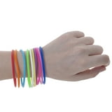 GOGO 100 Pcs Jelly Bracelets, 80s Rubber Wristbands, Thin Silicone ...