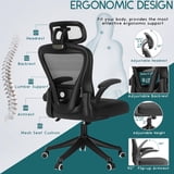 HomeZeer Ergonomic High Back Office Chair with Lumbar Support and Flip ...