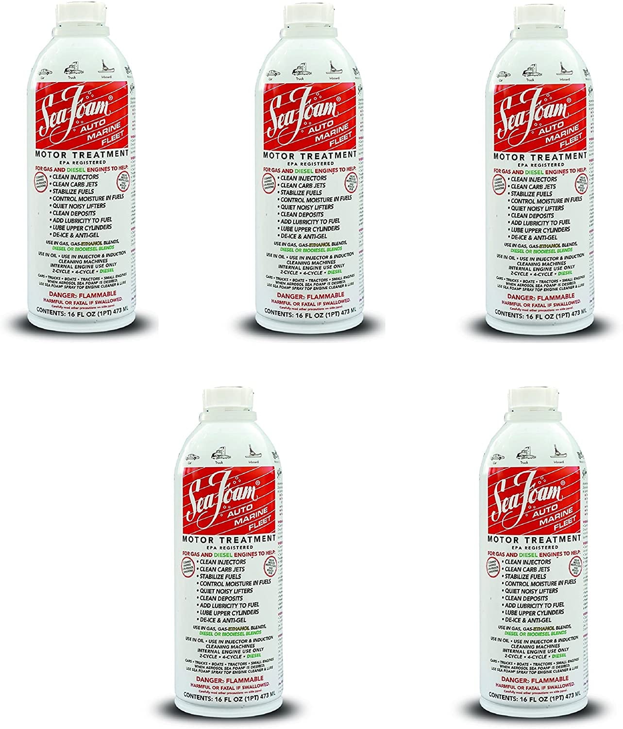 Sea Foam SF-16 Motor Treatment 16 oz Can for Gasoline Motors (5 Cans ... Sea Foam SF-16 Motor Treatment 16 oz Can for Gasoline Motors (5 Cans ...