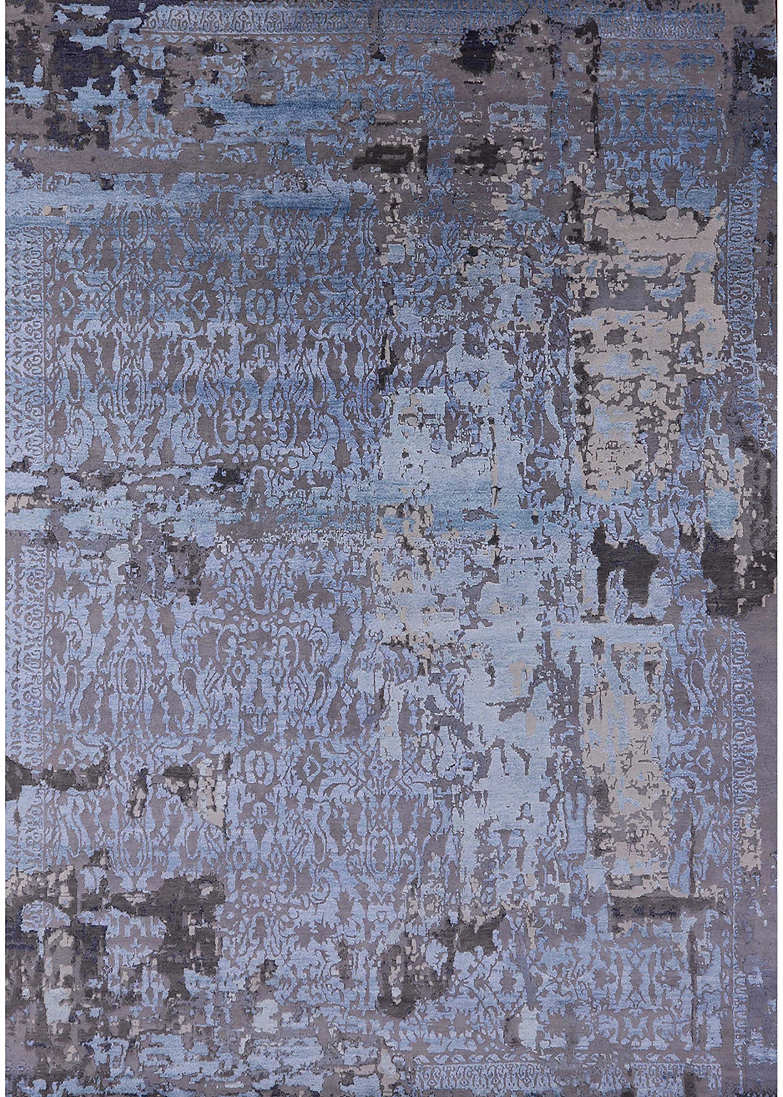 Ahgly Company Indoor Rectangle Mid-Century Modern Columbia Blue ...