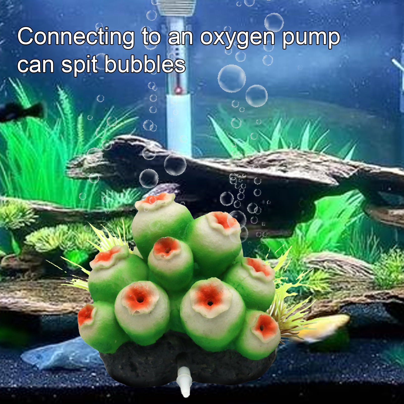 Fish Tank Ornament Realistic Decorative Long-lasting Aquarium Flowers ...