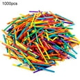 Vnanda 1000Pcs/Set Colored Wooden Craft Sticks Wooden Popsicle Colored ...