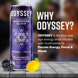 Free Shipping! Odyssey Elixir Energy and Focus Sparkling Mushroom Drink ...